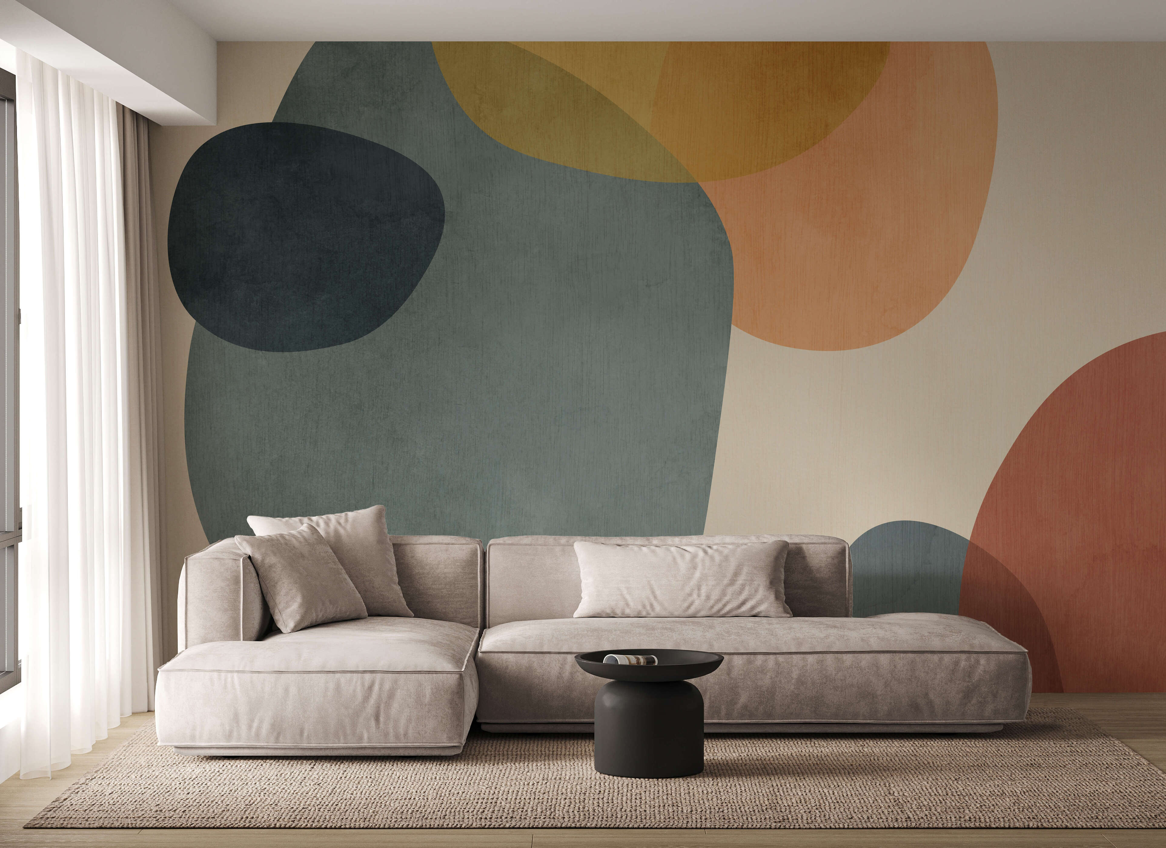Soft Abstract Shapes Wallpaper Mural – Bobbi Beck