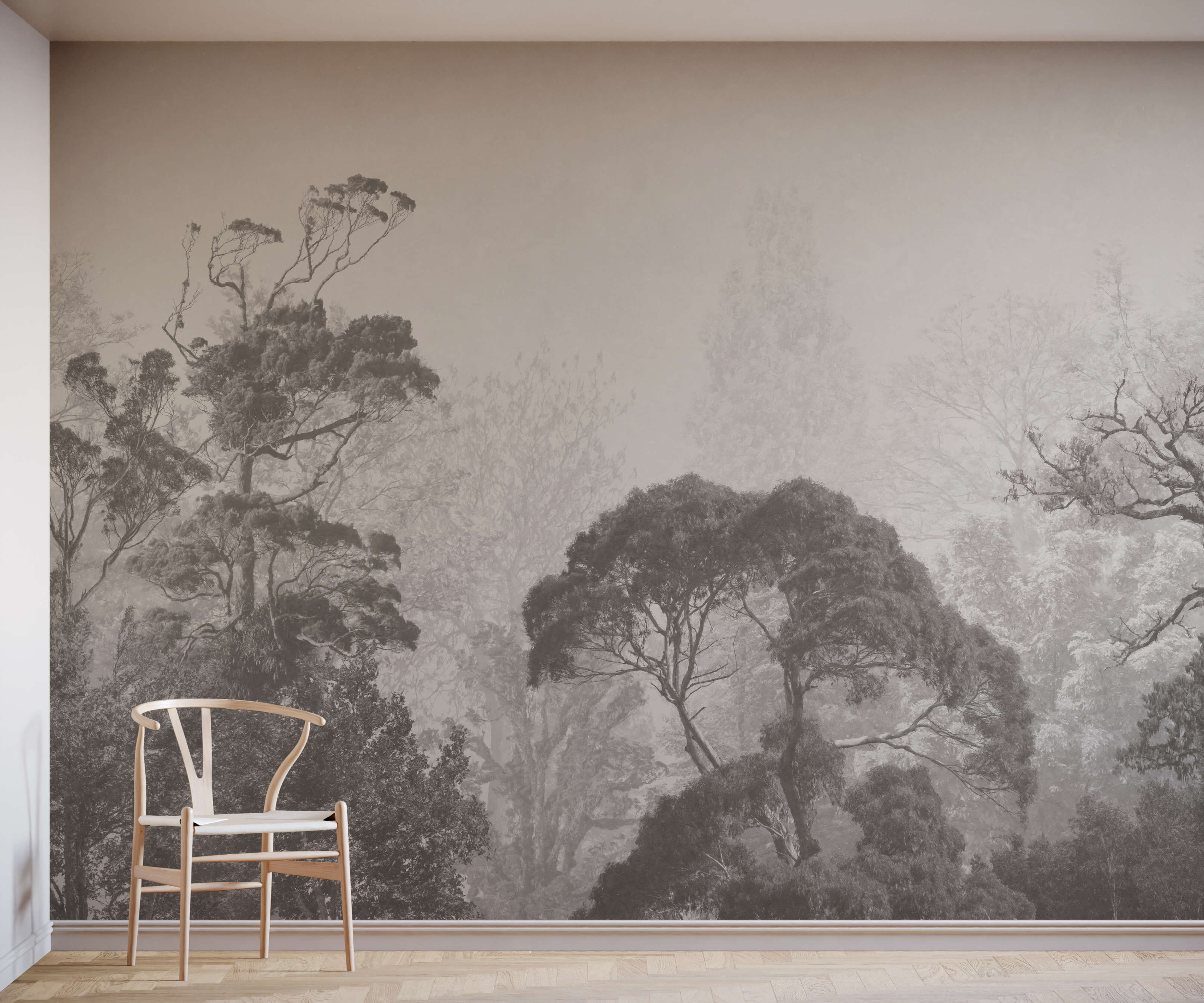 Black & White Forest Wallpaper Mural – Bobbi Beck