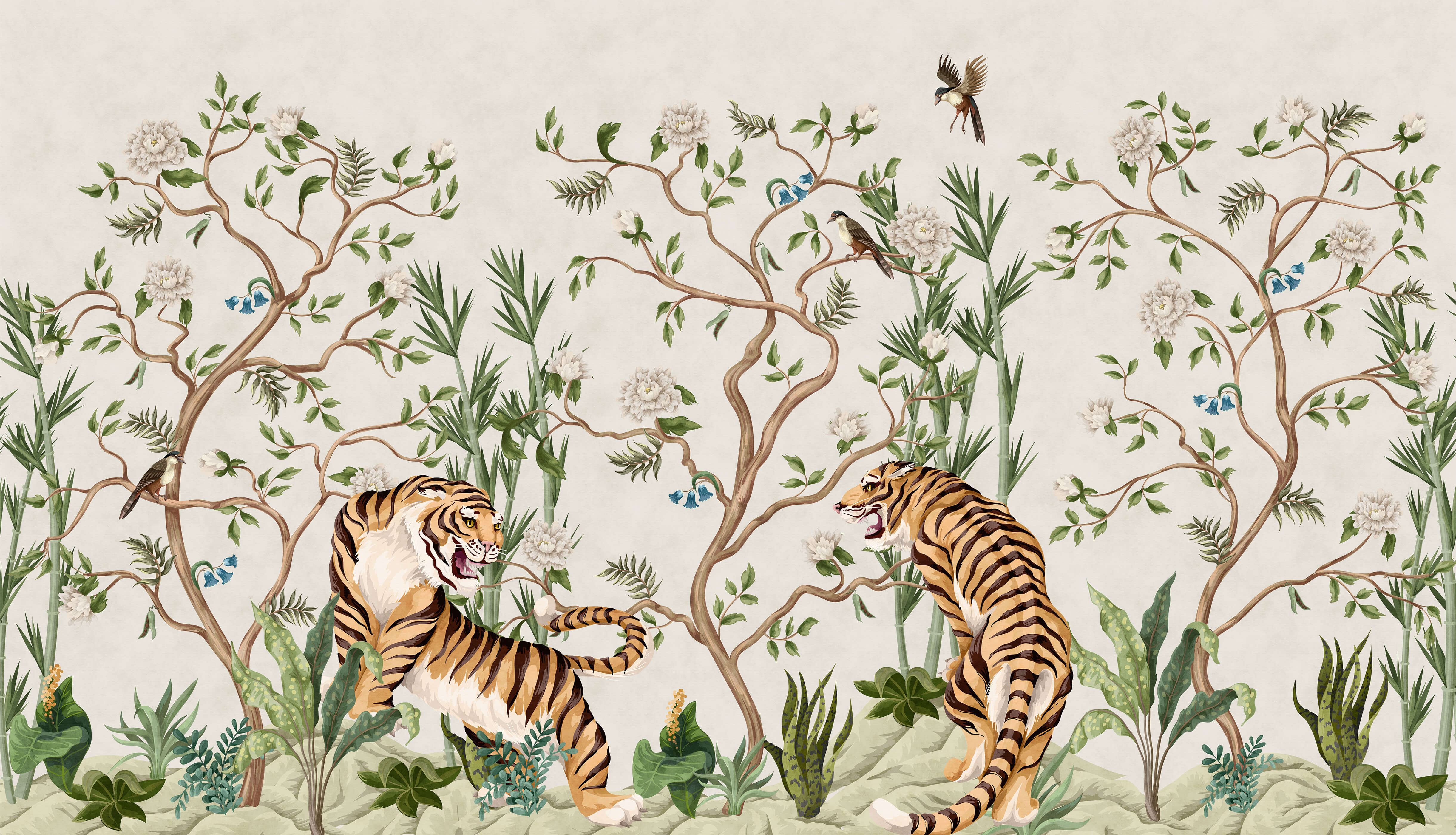 Jungle Tiger Wallpaper Mural – Bobbi Beck