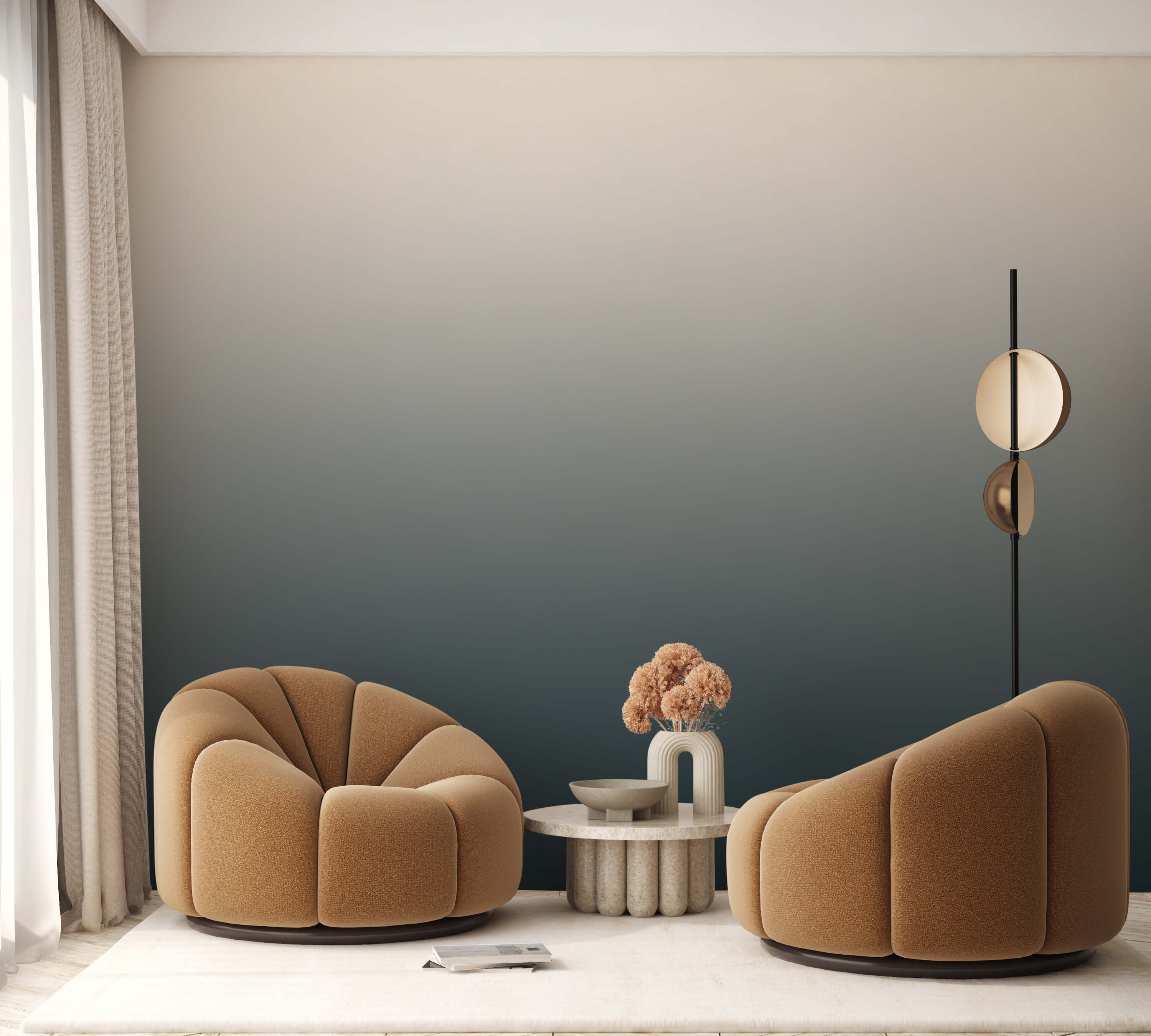 Teal Ombre Wallpaper Mural – Bobbi Beck