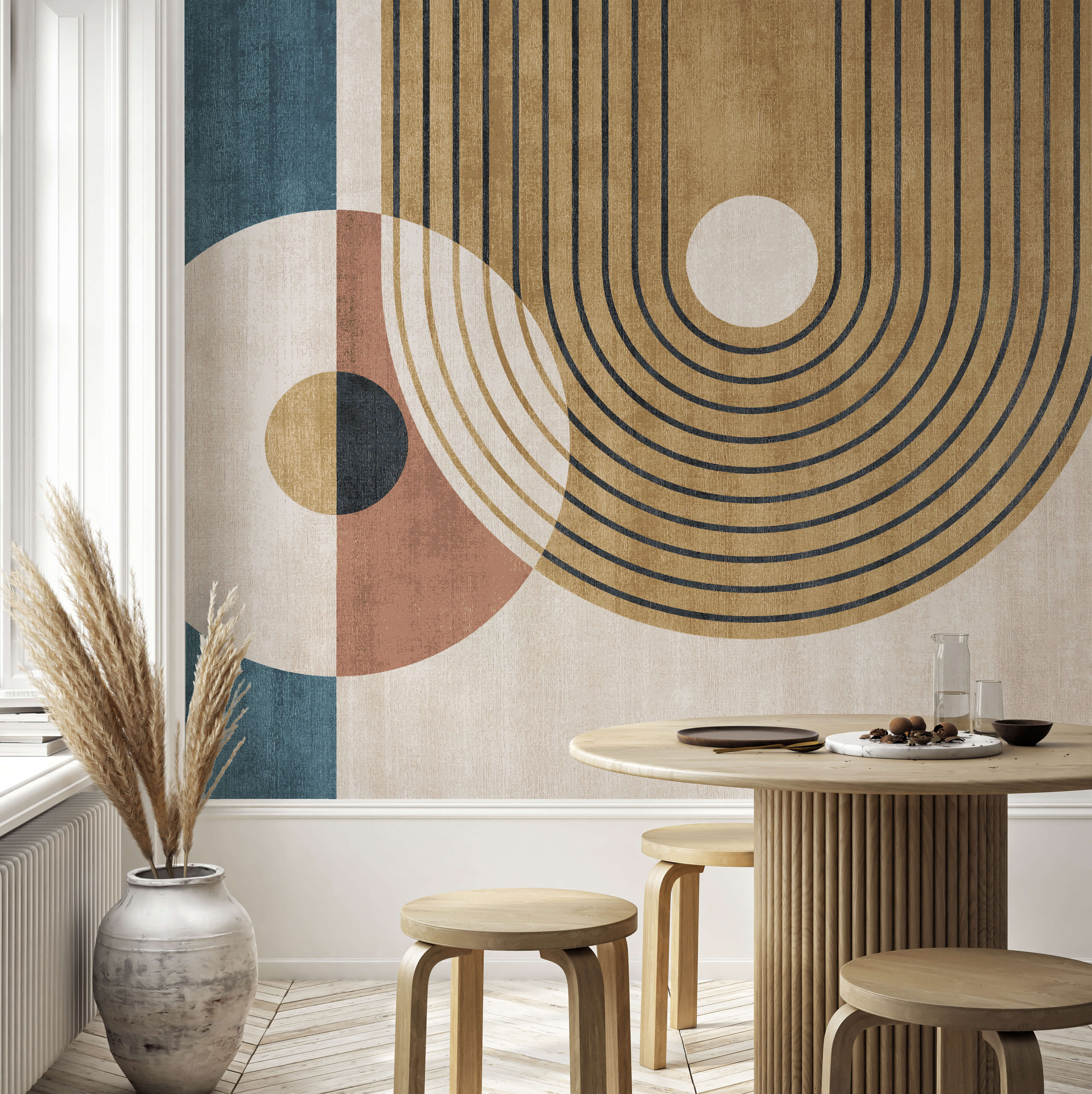 Japanese Geometric Wallpaper Mural – Bobbi Beck