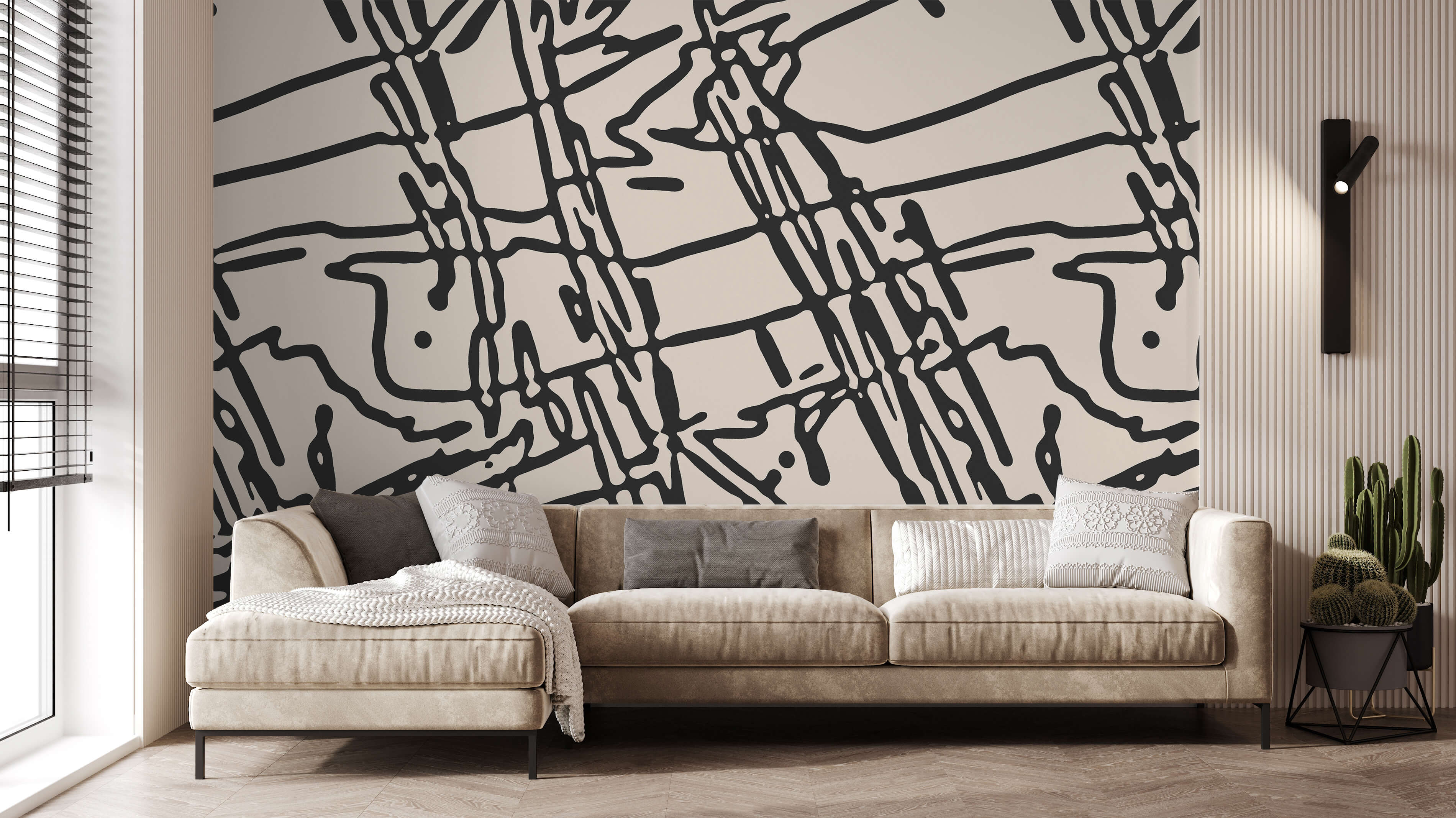 Abstract Scratch Squiggle Wallpaper Mural – Bobbi Beck