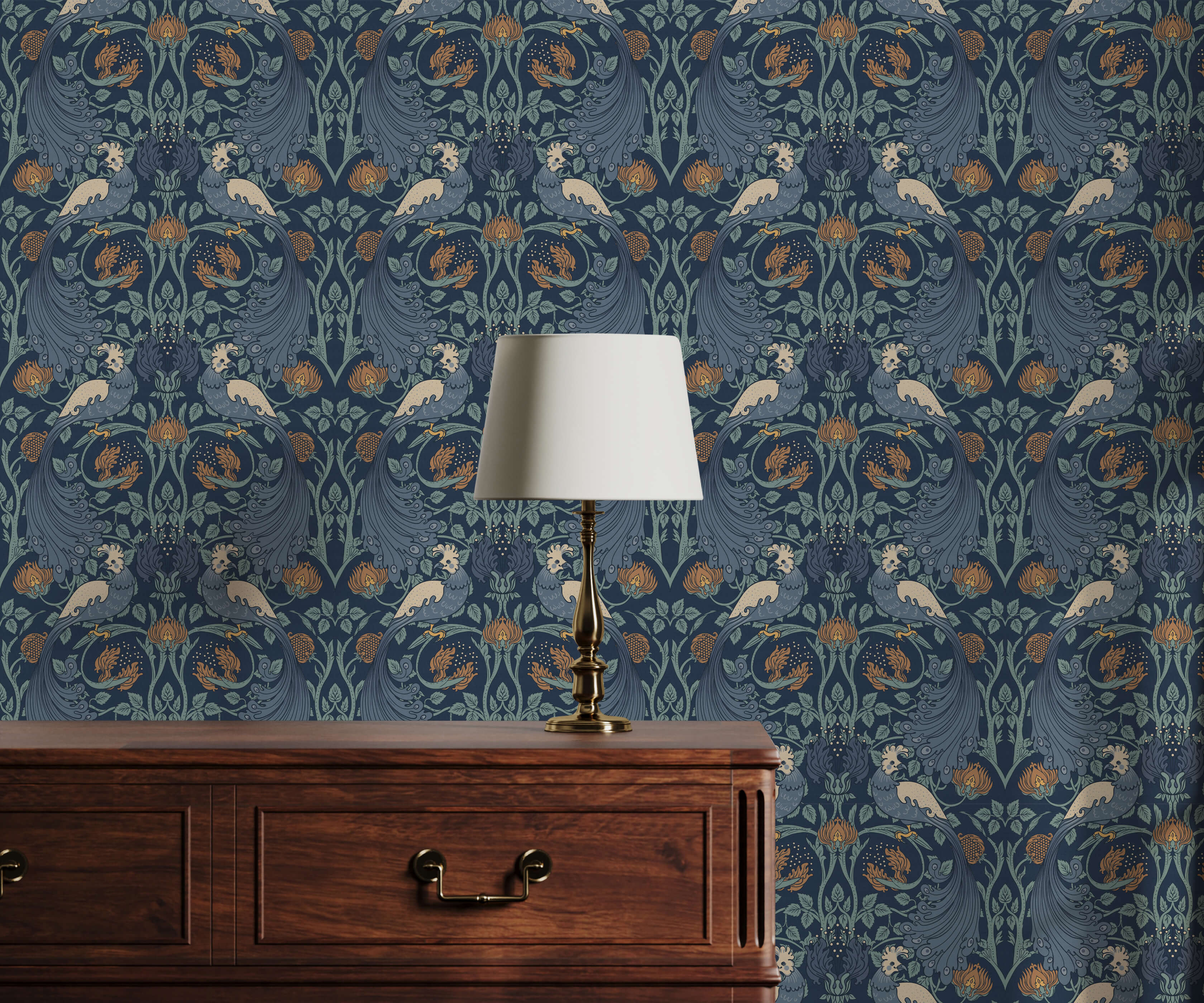 Vintage Peacock Wallpaper – Bobbi Beck