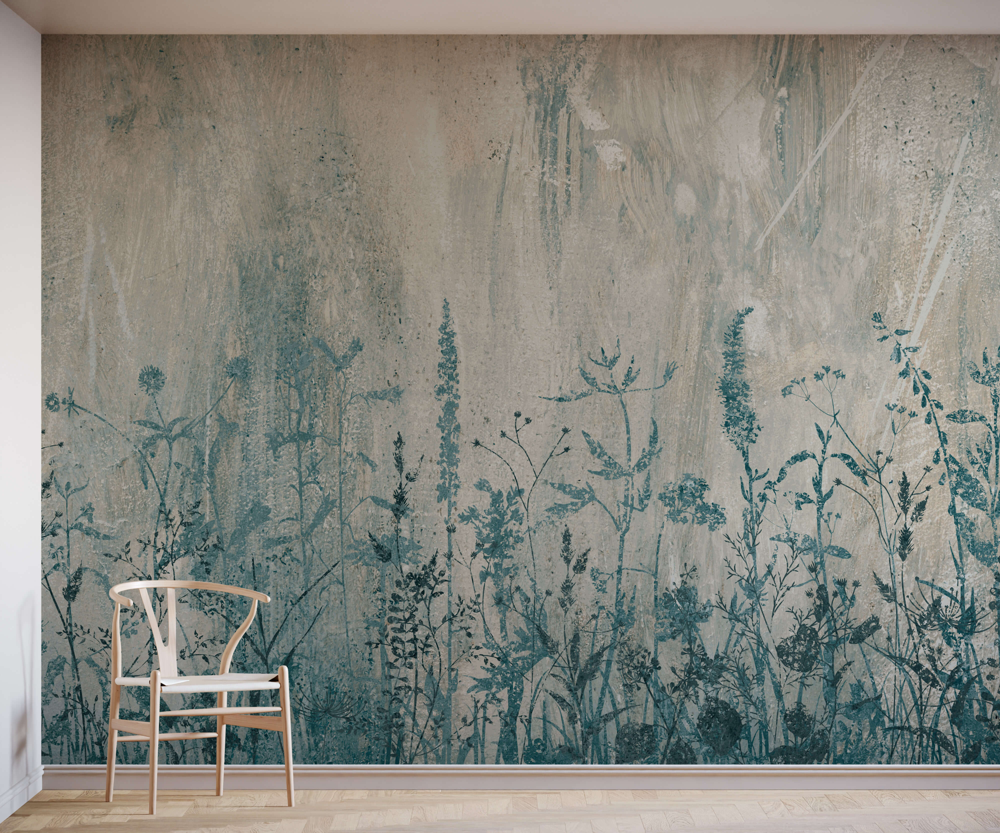 Grunge Floral Wallpaper Mural – Bobbi Beck
